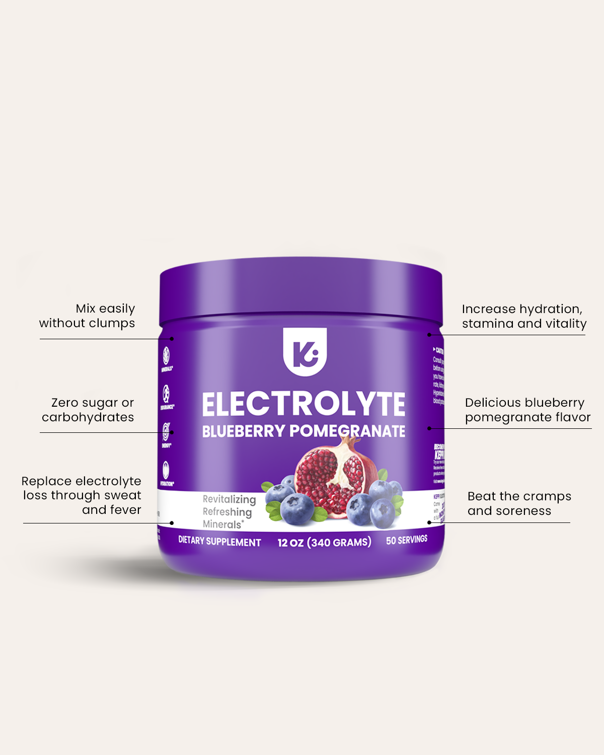 Electrolyte Powder - Blueberry Pomegranate – Hydration By Keppi